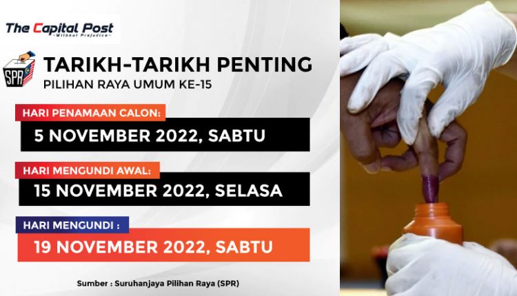 PRU-15: Sabtu, 19 November hari mengundi, 5 November penamaan calon ...